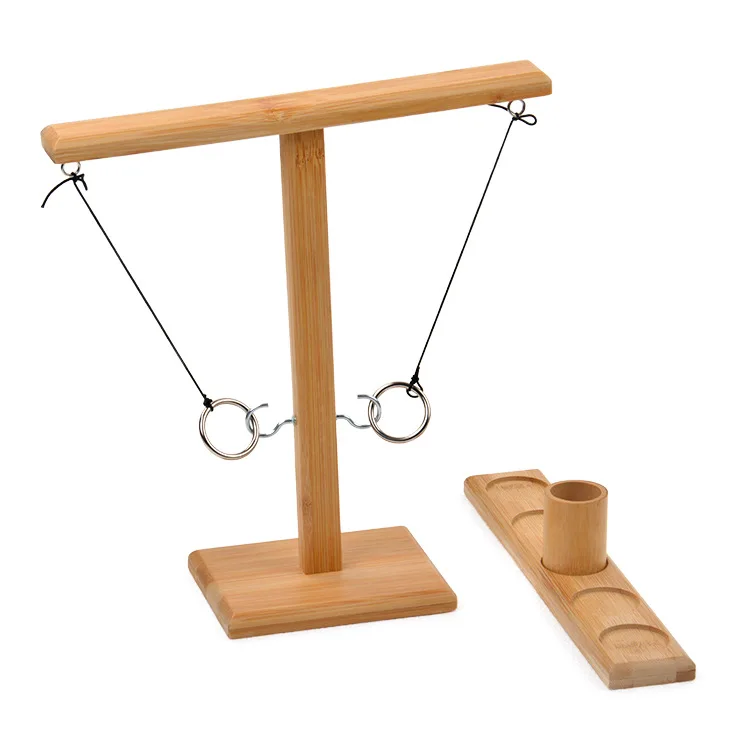 Bamboo Toss Game Ring Toss with Shot Ladder Fun Battle Hook and Ring ...