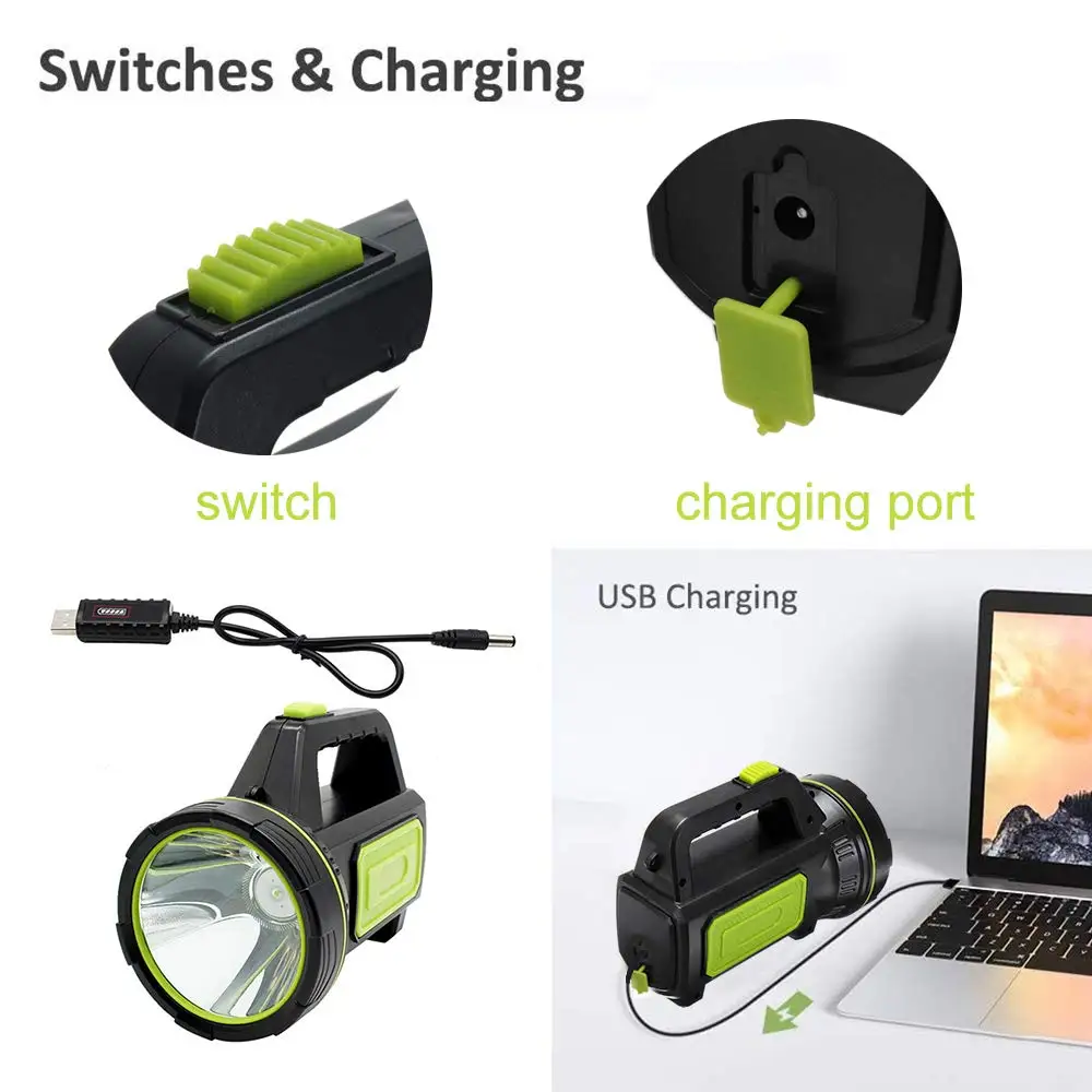 1600 Lumens Led Handle Light Aluminium Emergency Lamp Led Rechargeable ...