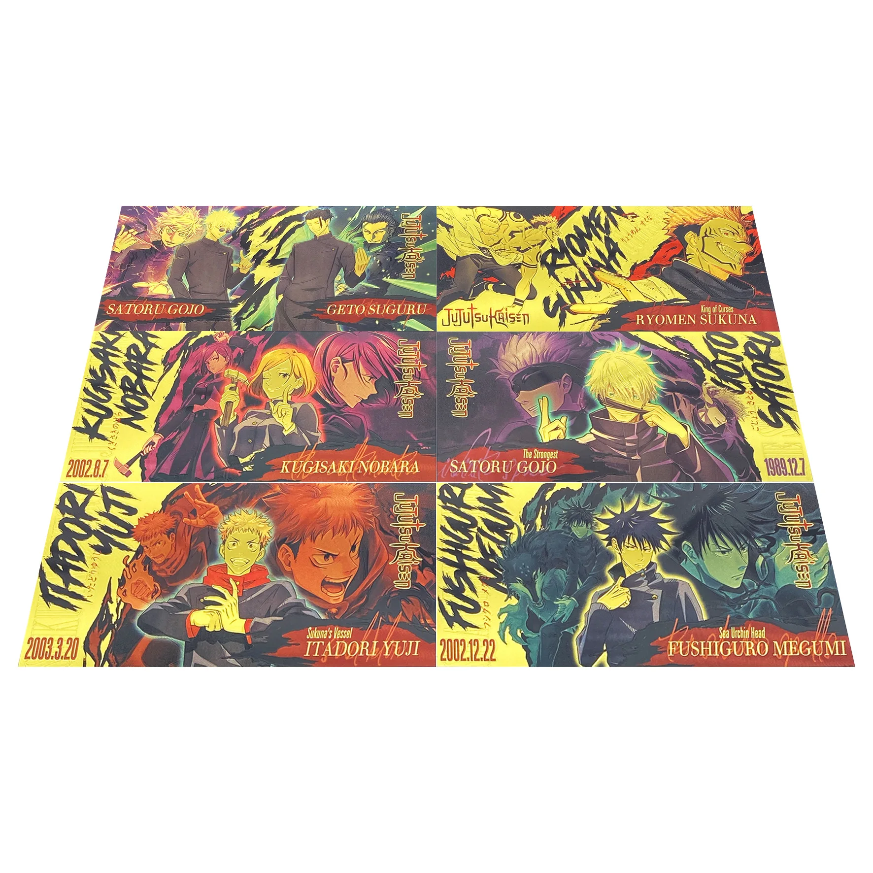 12 Styles Fushiguro Megumi Itadori Yuji Anime Foiled Bookmarks Double ...