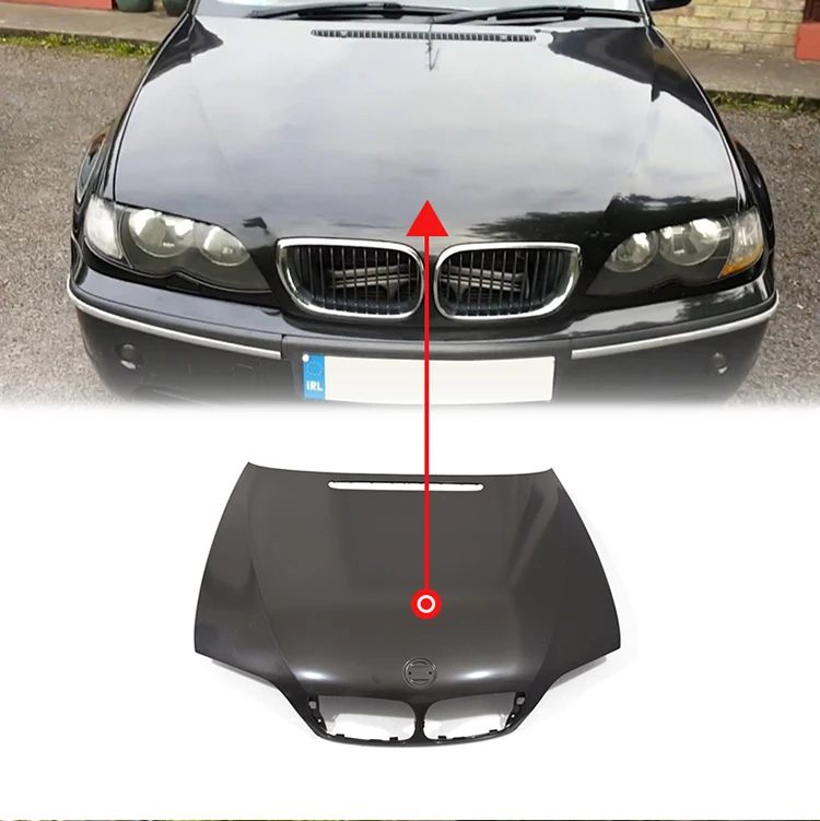 3 Series E46 Black Aluminum Engine Hoodies Hood Couple E46 Hood ...