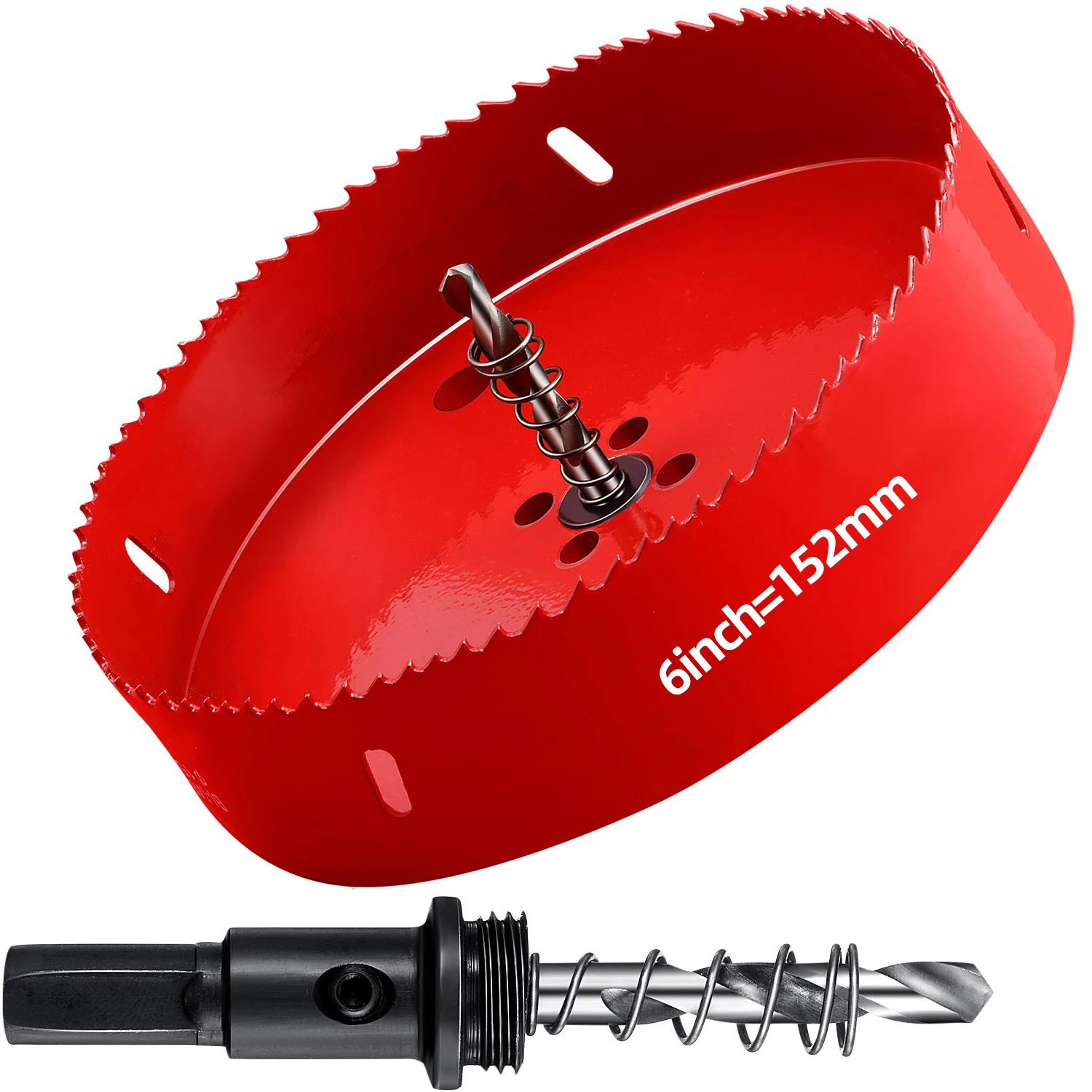 6 Inch Hole Saw with Heavy Duty Arbor 152mm Bi-Metal Hole Cutter Fast ...