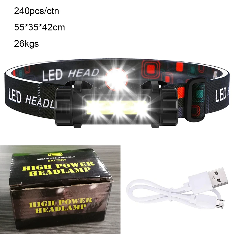 Waterproof Mini Led Headlamp Usb Rechargeable Cob Headlights Light ...