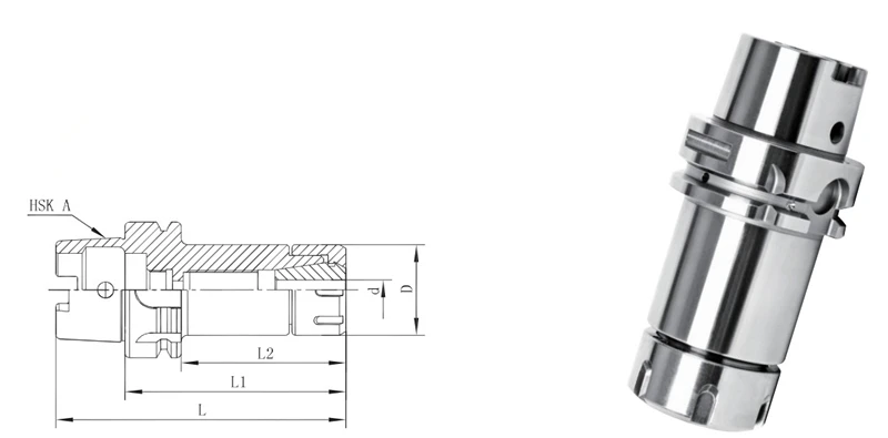 High Speed HSK63 Tool Holder Chuck Precision HSK63A ER32 ER40 Milling ...