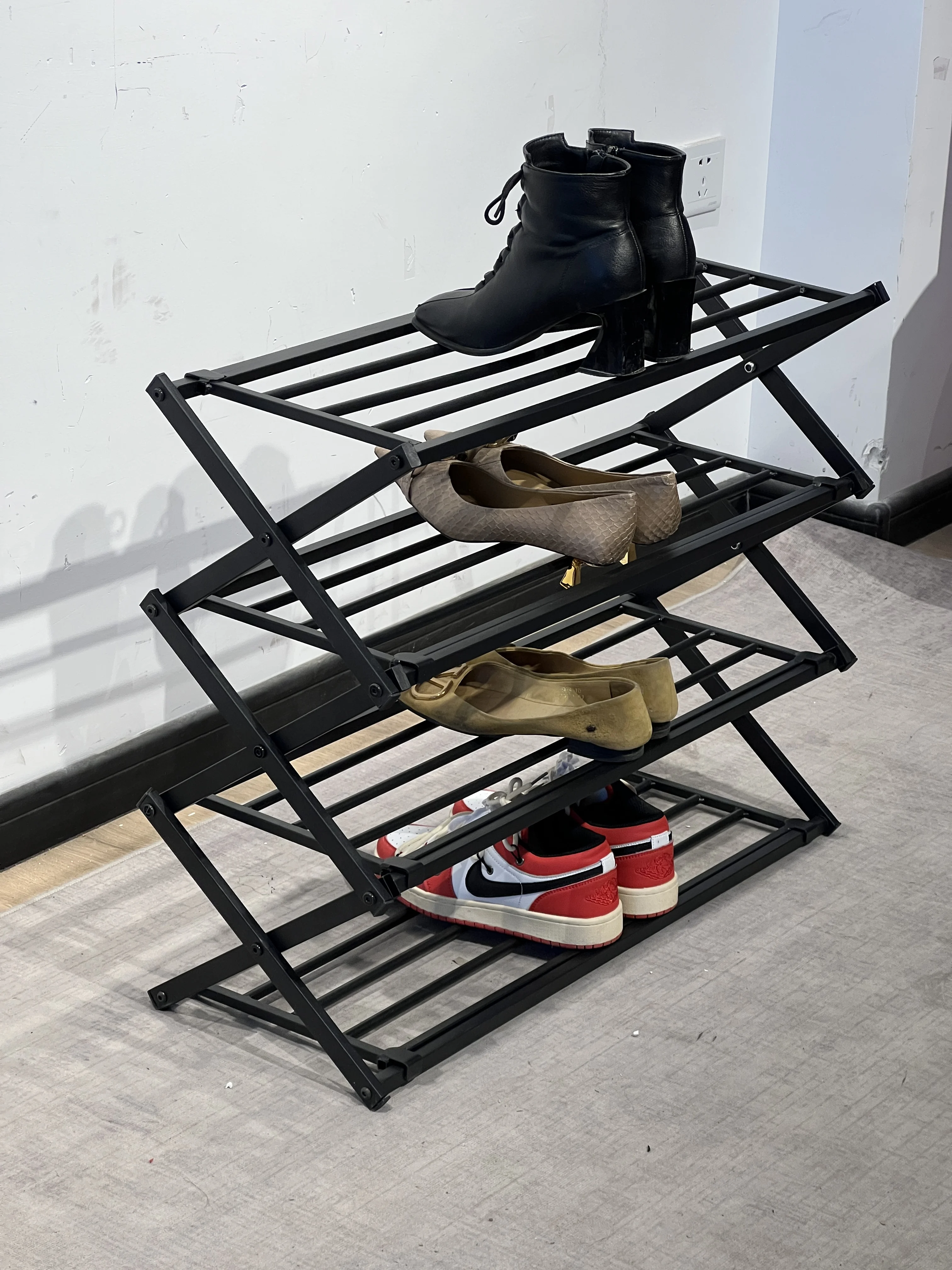 Installation-Free Folding Shoe Rack Storage Organizer Space-Saving ...