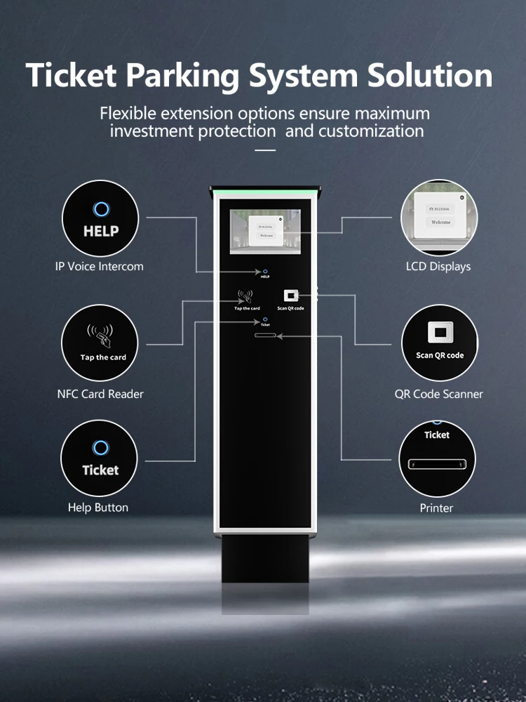 Outdoor Nfc Card Reader Entry Ticket Parking Machine For Smart Parking ...