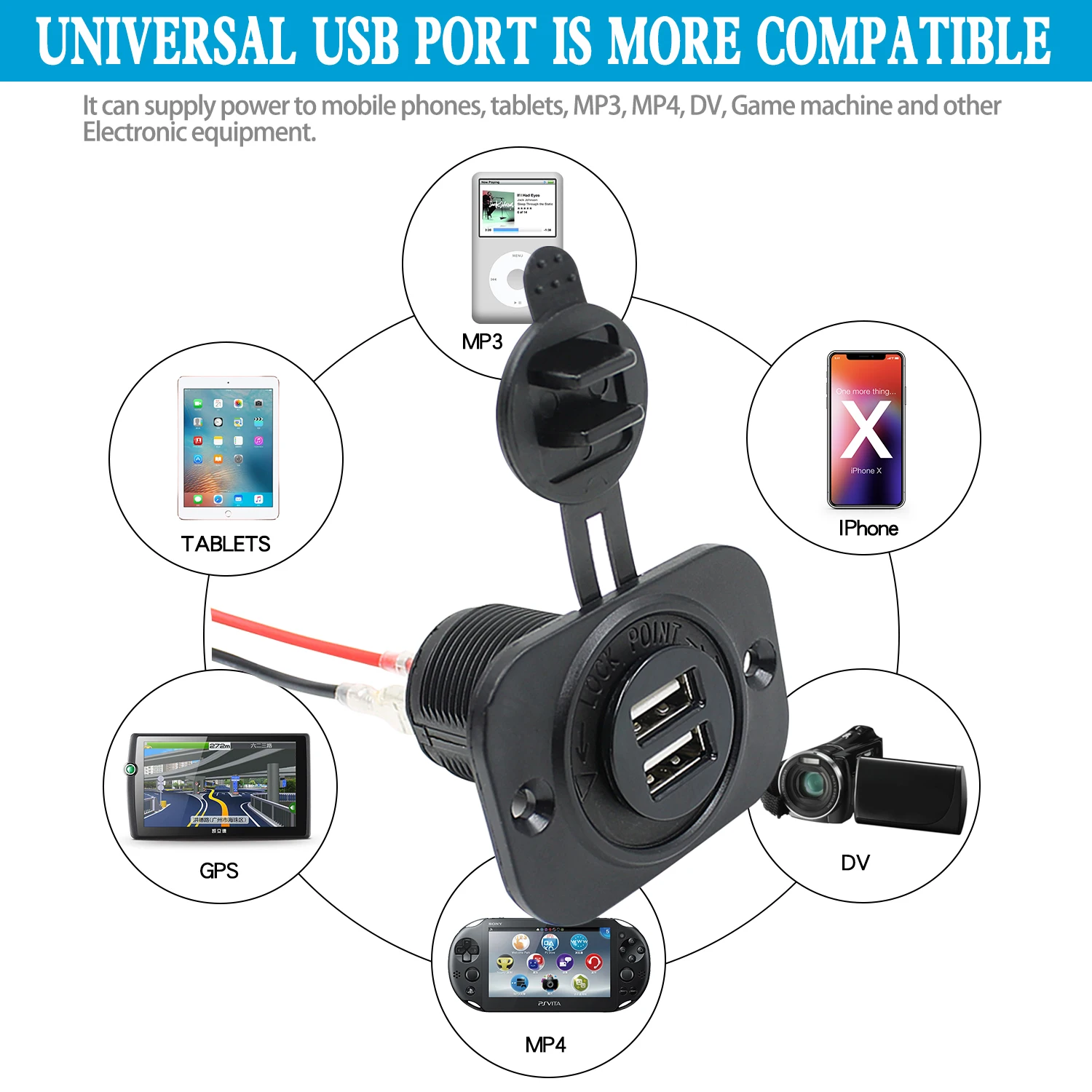 Rv Camper Usb Bus Charger 12v 24v Panel Socket Bus Usb Charger Panel ...