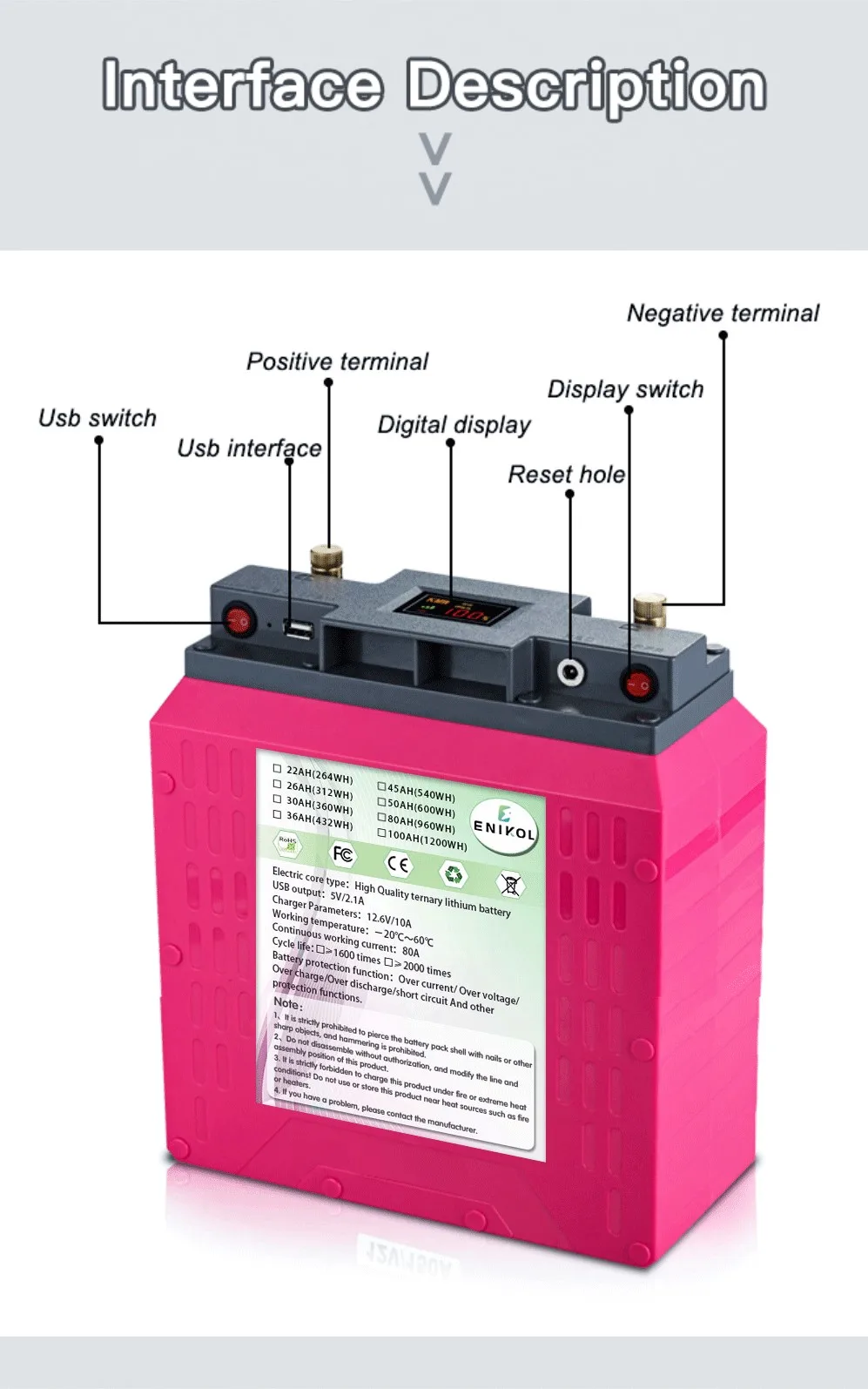 Outdoor 50ah 80ah Energy Storage 12v 100ah Battery Lifepo4 Lithium Ion ...