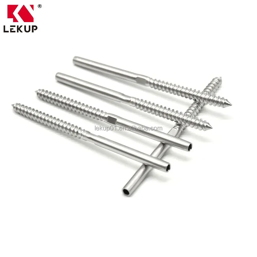 Left and Right Threaded Rod Screws Stainless Steel Lag Screw Straight ...