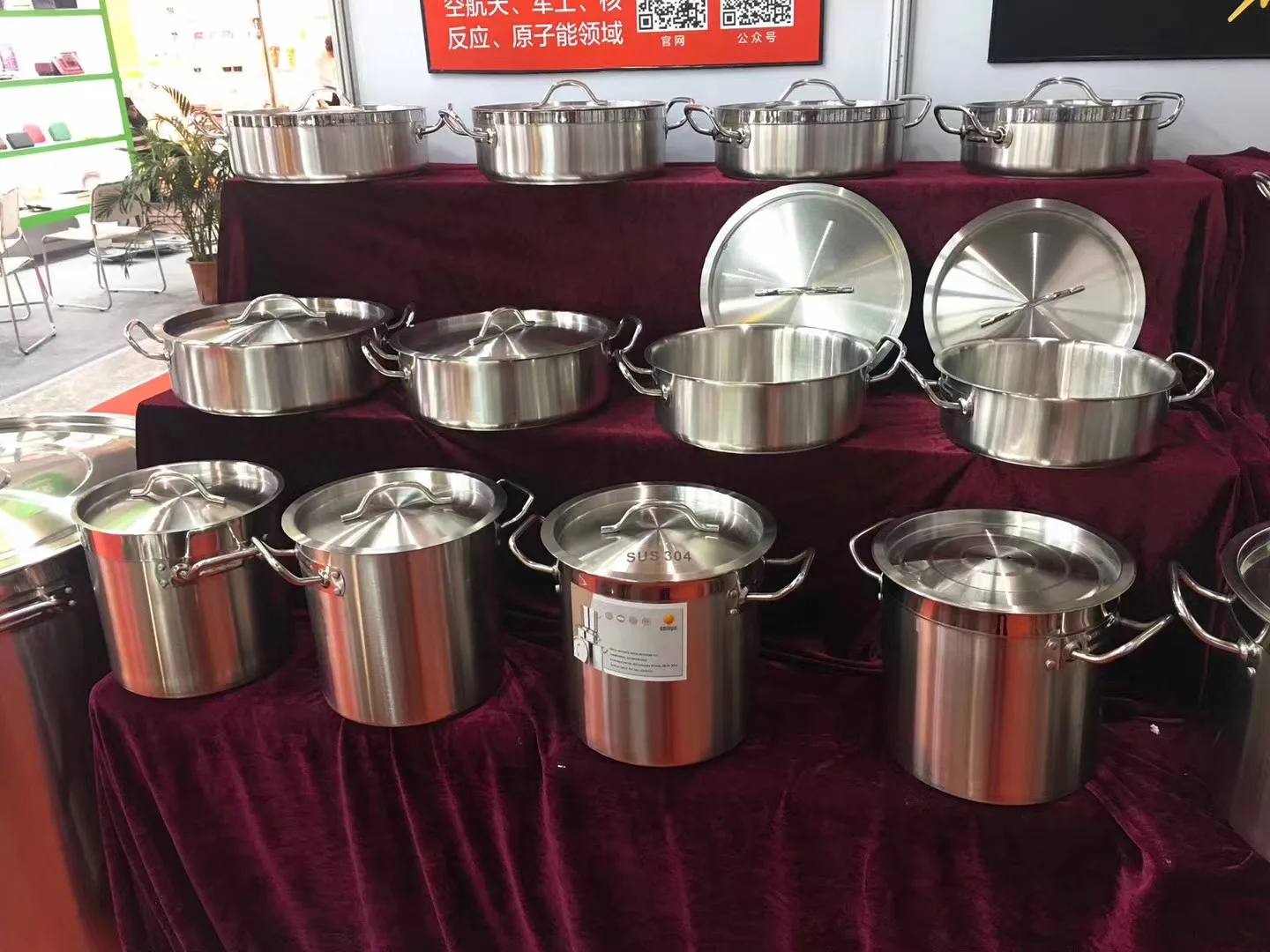 Stainless Steel 304 Body+ Ss201 Lids Large Stock Pots With Locks Tall ...