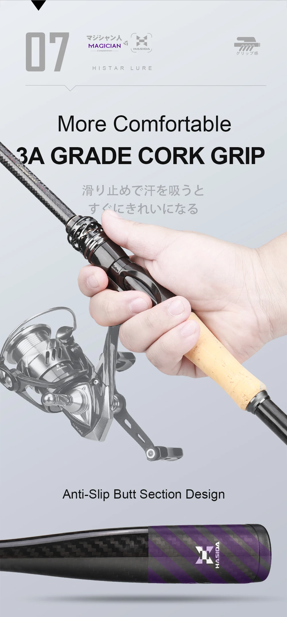 Histar Magician DKK Titanium Rod Guide - 3A Grade Cork Grip