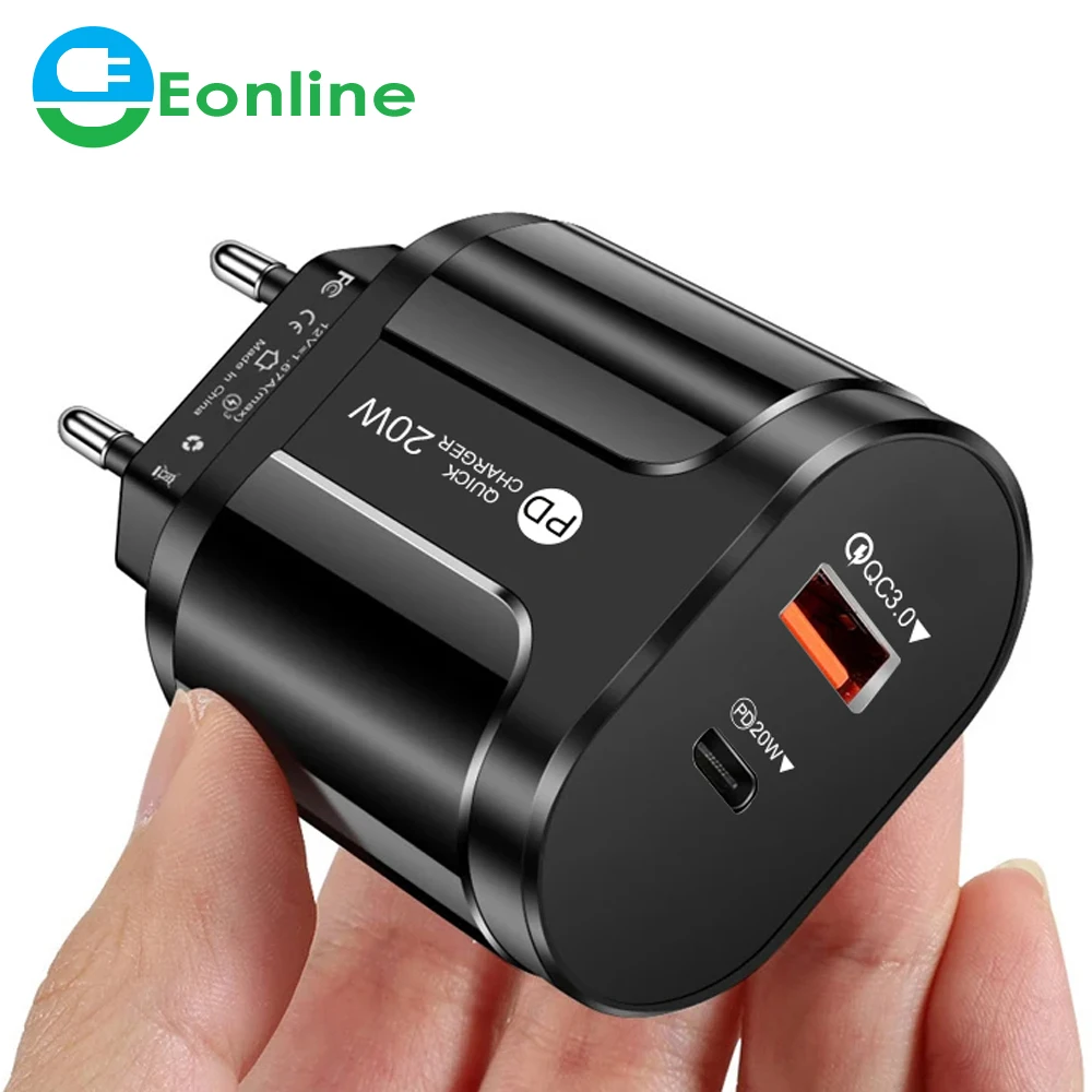 EONLINE PD20W EU US UK INDIA PLUG USB Charger Fast Charging QC3.0 USB ...