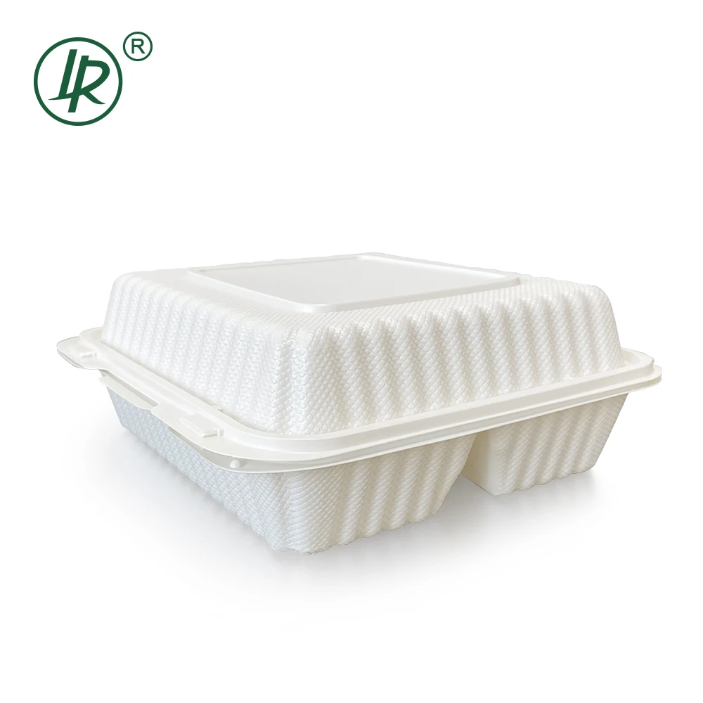 3 Compartment Hinged Clamshell Corn Starch Biodegradable Takeaway ...