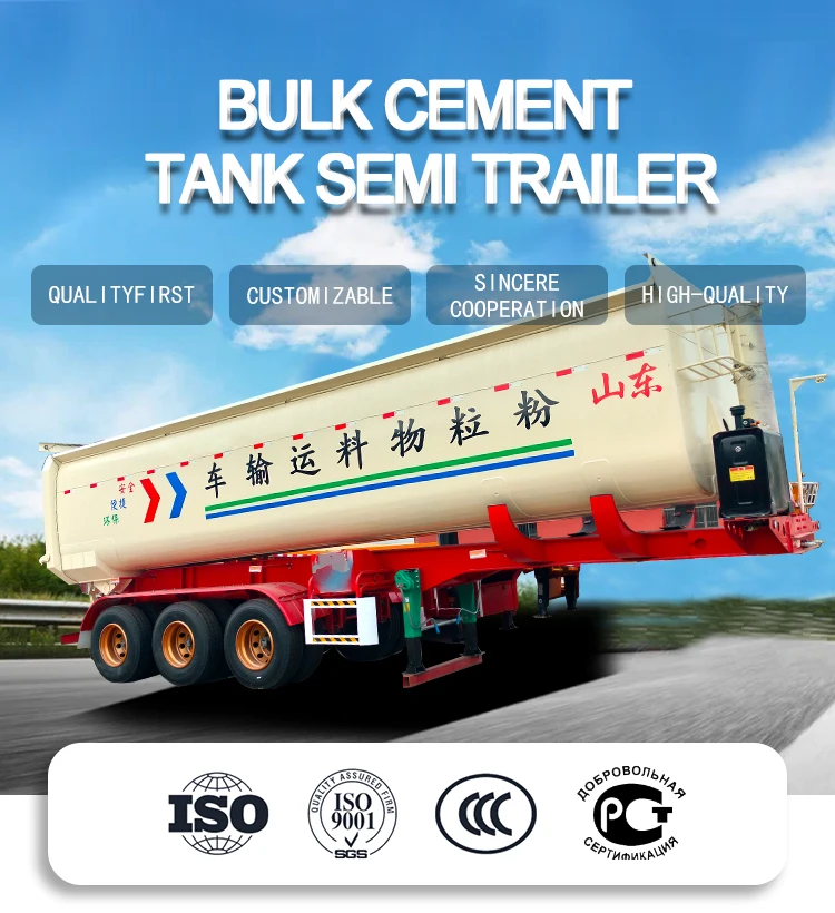 Tank Truck Trailer Three Axle Loading 45cbm,Used For Transporting Bulk ...
