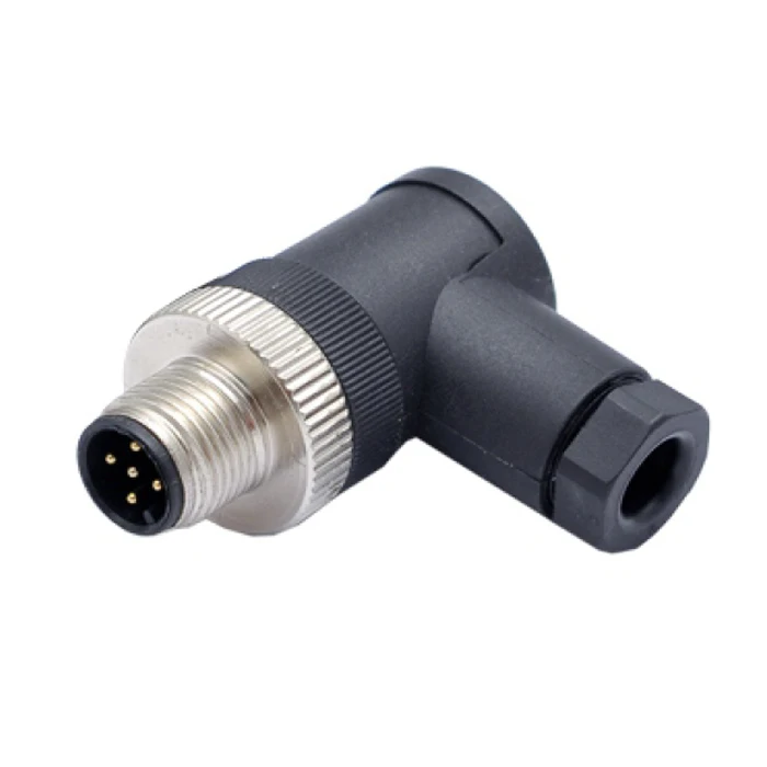 High quality M12 assembly connector plastic 90 degree PG7 A B D code ...