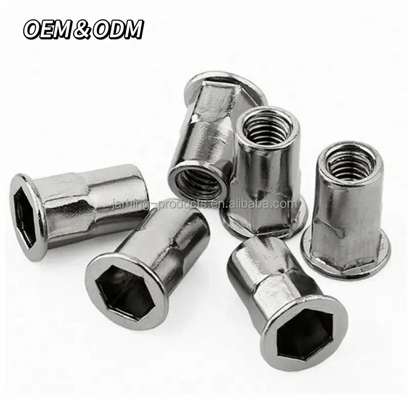 Stainless Steel M3 M4 M5 M6 Open Rivet Nut Flat Head Rivet Nuts Black ...