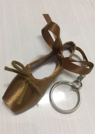 Mini Satin Ballet Dance Shoe Keychain - Promotional Pointe Shoe Keychain