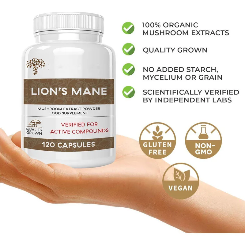 Lions Mane Capsules - Organic Herbal Extracts for Health