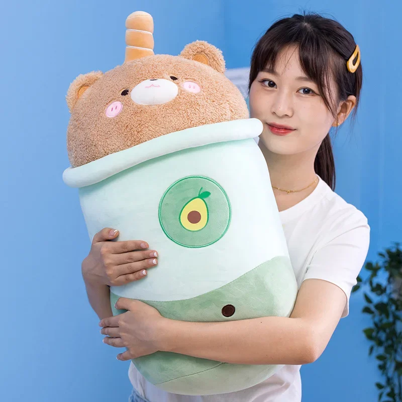 1pc Boba Plush Toy Soft Stuffed Ice Cream Surface Soft Drink Fruit ...