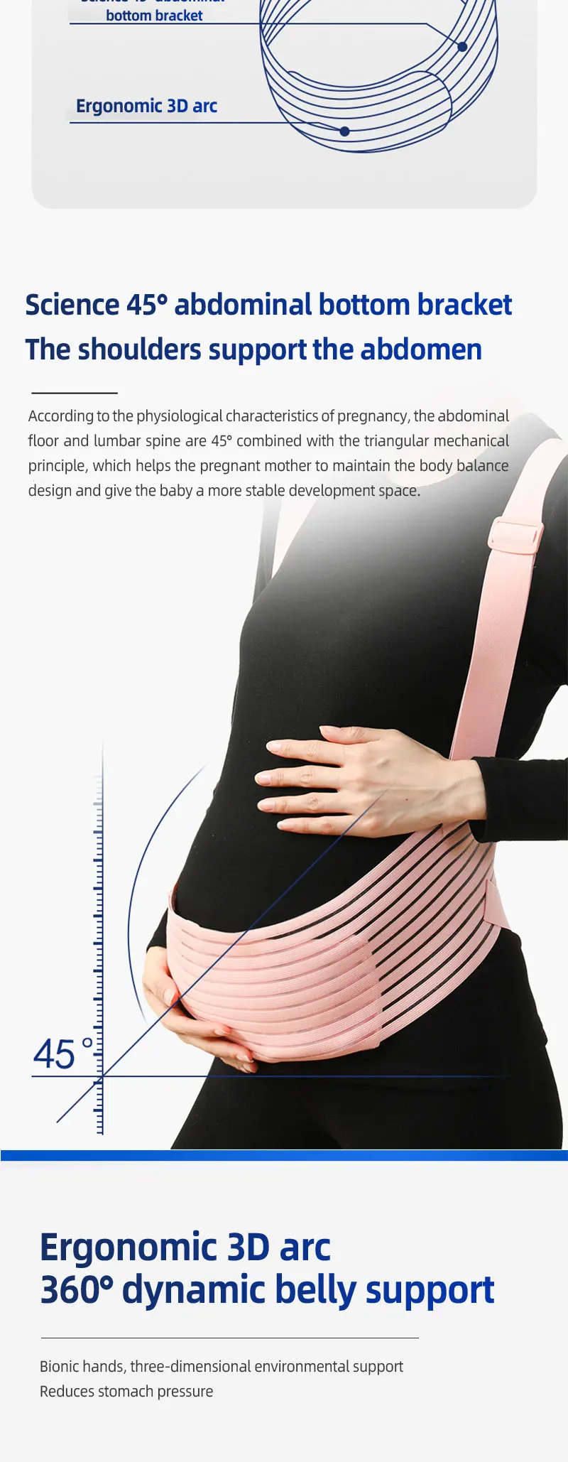 Maternity Pregnant Belly Back Brace Women Waist Back Support Belt Belly ...