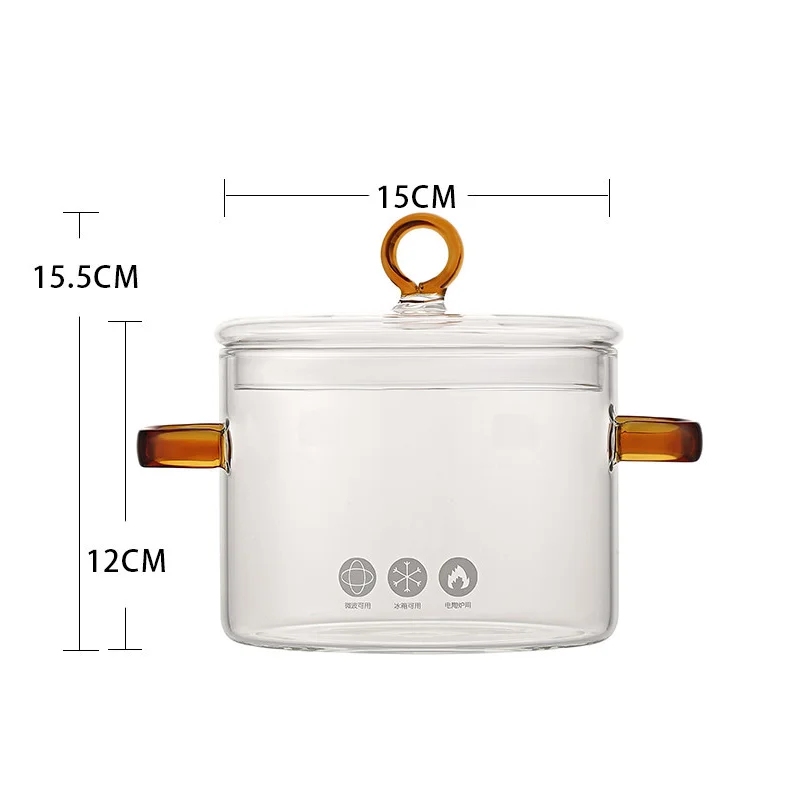 Wholesale High Borosilicate Glass Stew Pot - Large Capacity Transparent ...