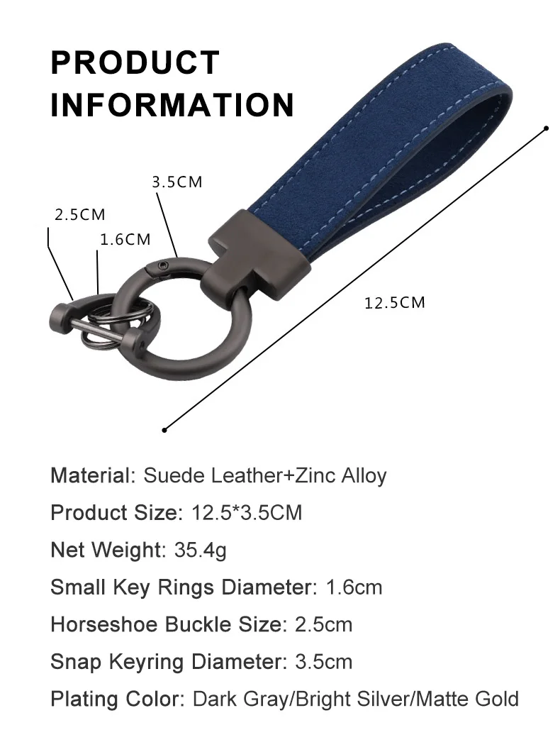 Suede Leather Car Fob Key Chain Zinc Alloy Quality Home Office T-shape ...