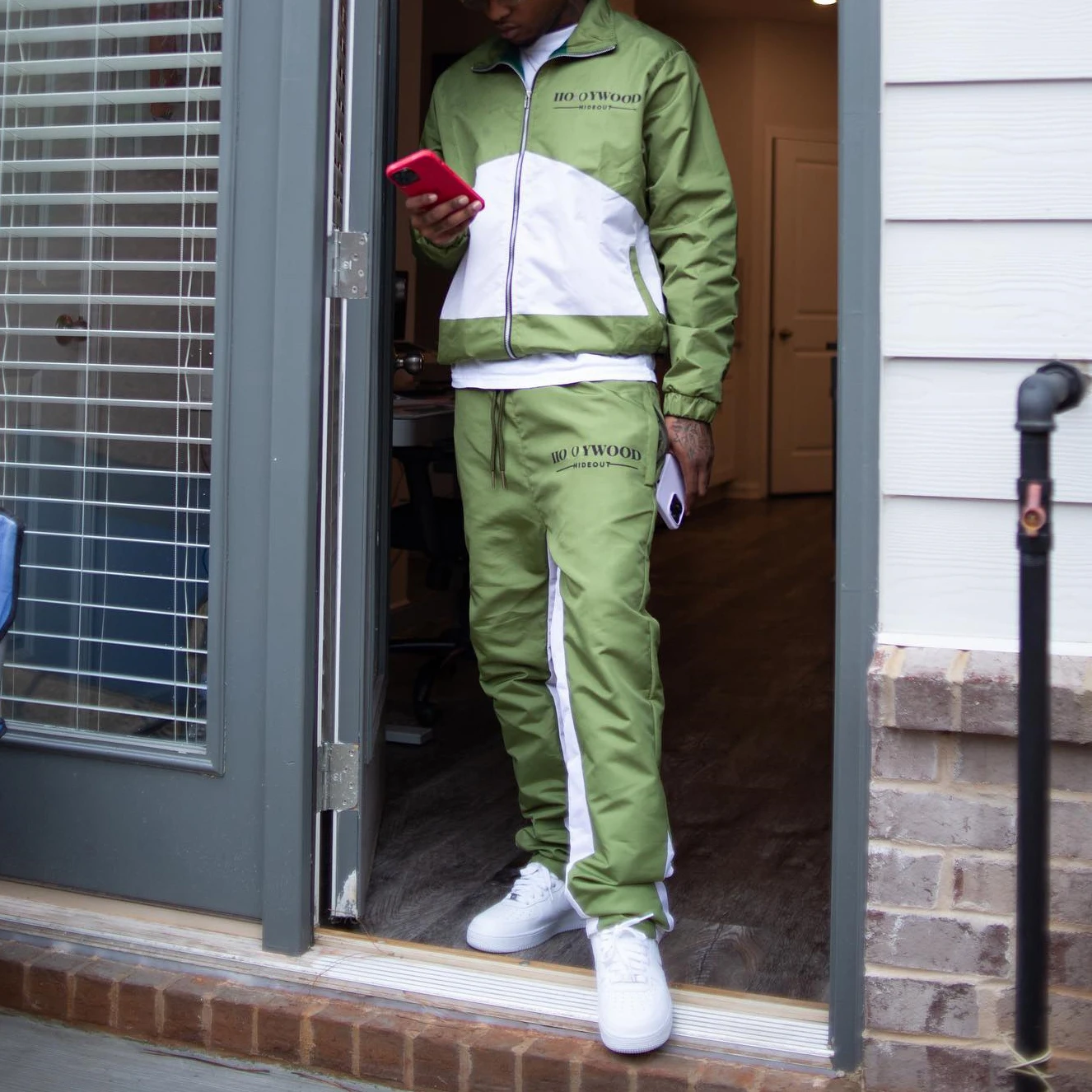 Custom Logo Noly Windbreaker Tracksuit Joggers Pants Set