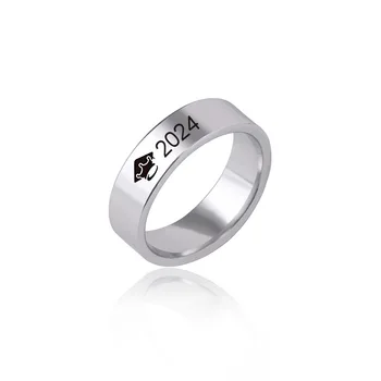 Bachelor Cap Rings 2024 Graduation Ring Jewelry Silver Black Stainless ...
