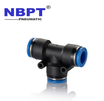 Nbpt Metric Inch Equal Tee One Touch Push In To Connect Pneumatic Quick ...