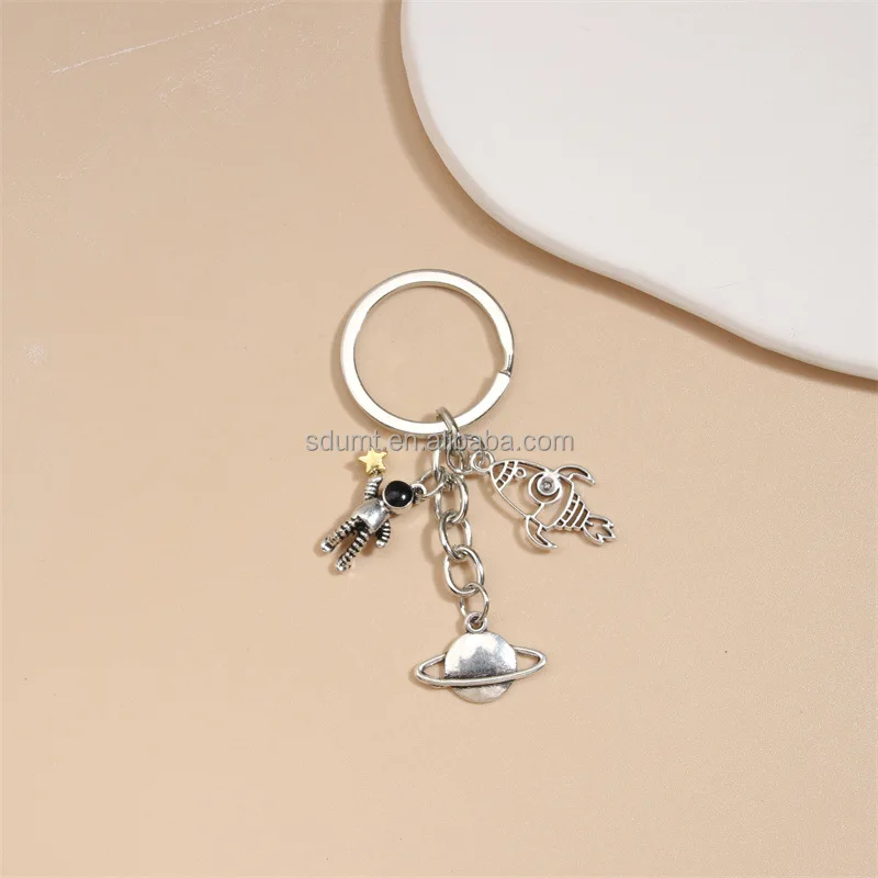 Custom Creative Anime Cute Cartoon Metal Key Ring Space Human Robot ...