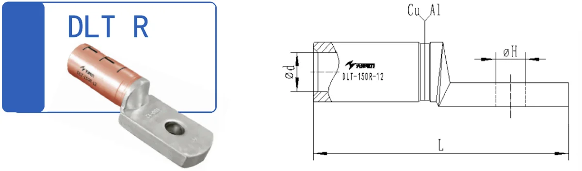 DLT R Bimetallic Stalk Lugs Friction Welded Aluminium Cable Terminal ...