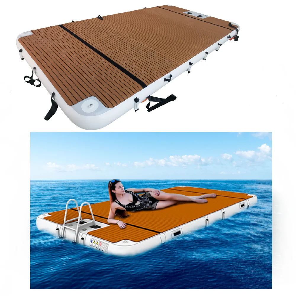 Inflatable Floating Dock - Large Floating Platform Lake Mat - Portable ...