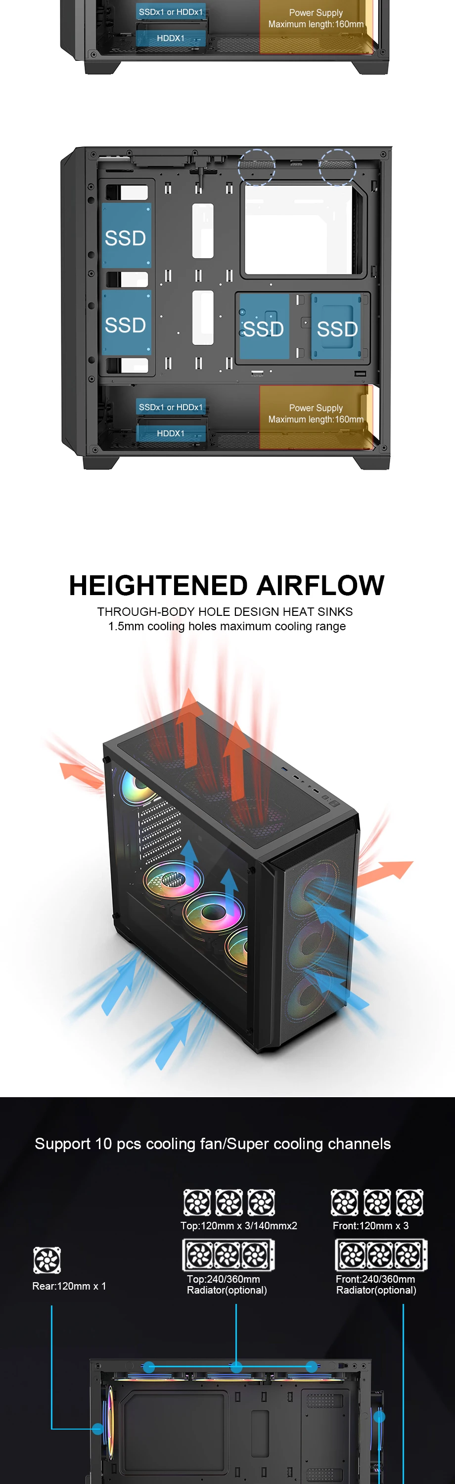 Wholesale 2024 New Trend Full Tower Eatx Pc Case Transparent Side Glass ...