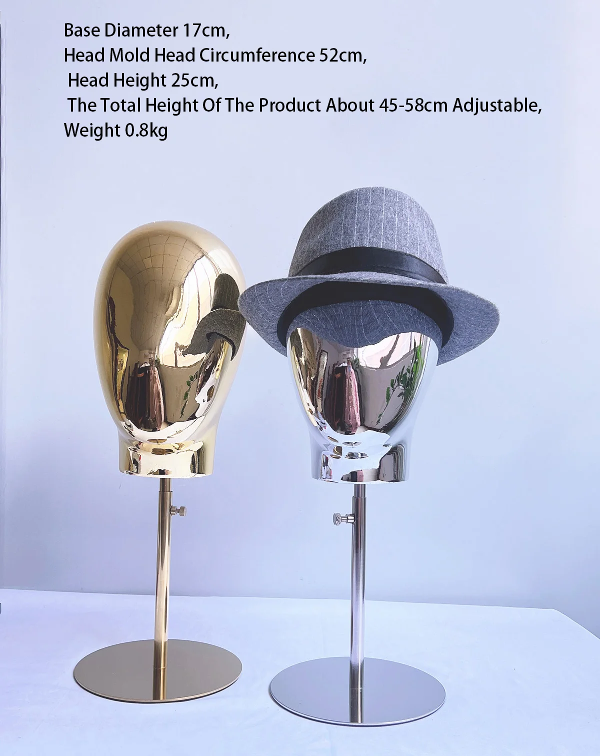 Wholesale Deluxe Gold Chrome Wig Display Mannequin Heads Adjustable ...