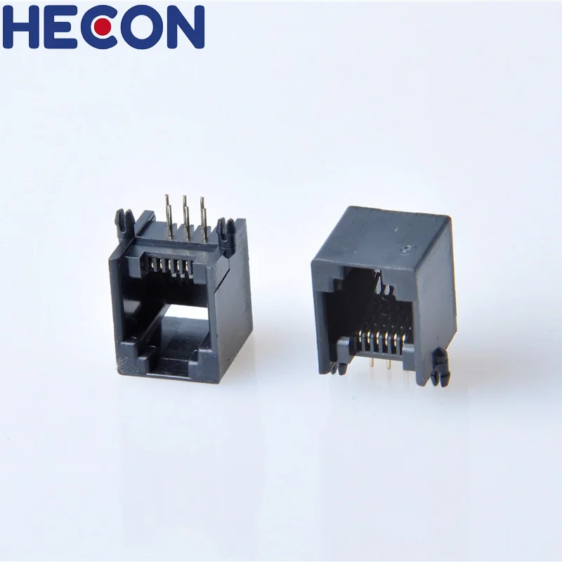 RJ45 Rj45 Connector Black Plastic RJ11 90 Degree Rj45 Adapter Socket ...