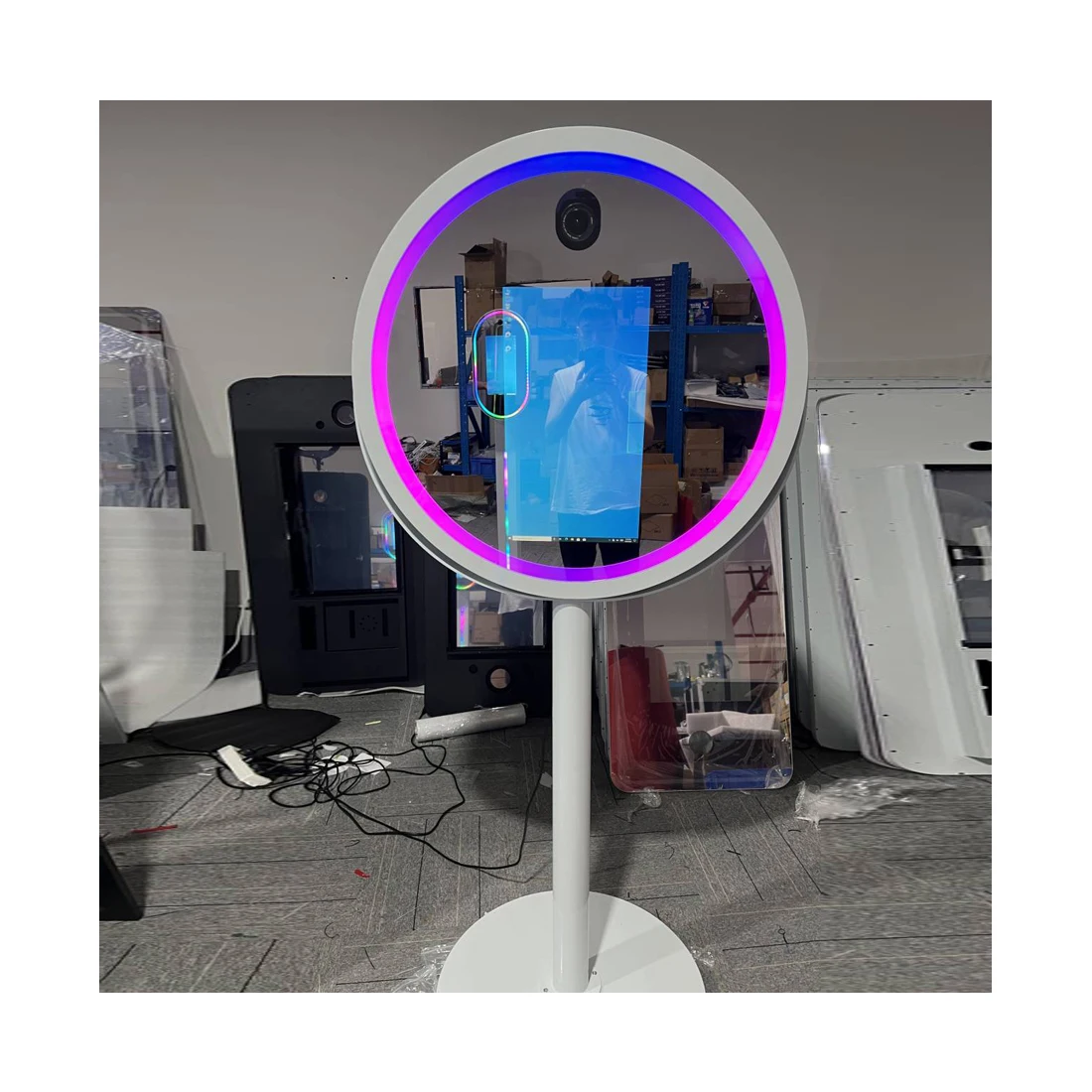 Split Selfie Smart Mirror Photo Booth Battery Powered Color Change Led ...