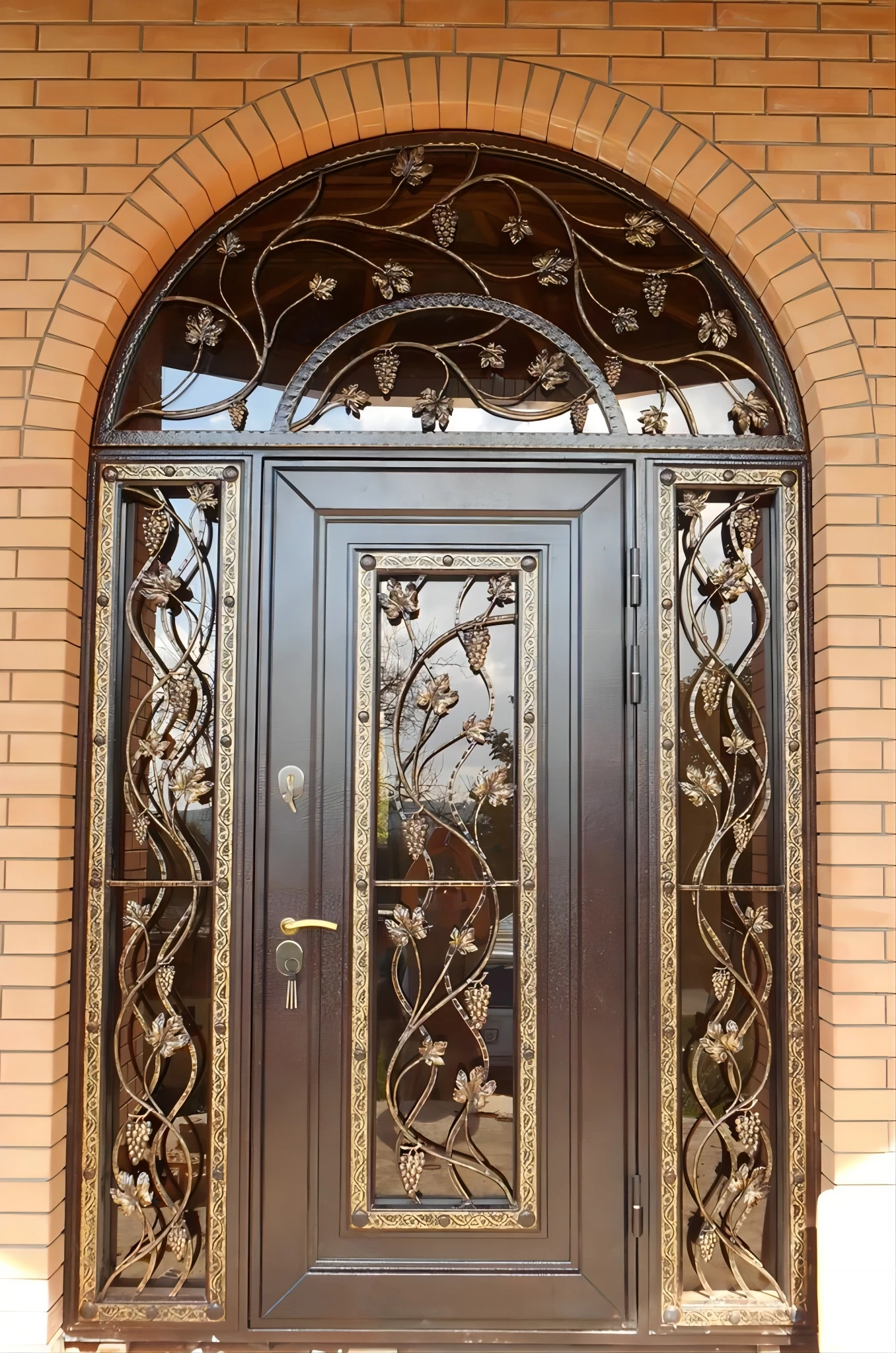 French Black Balcony Patio Door Wrought Iron Swing Crittall Door Steel ...