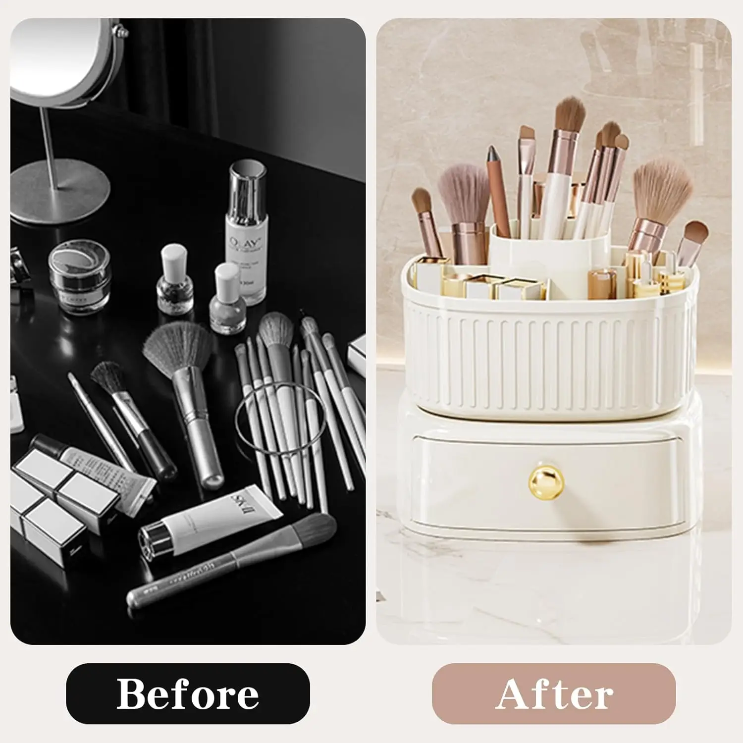 Light Luxury Luxury Rotating Makeup Storage Box Large Capacity Makeup ...