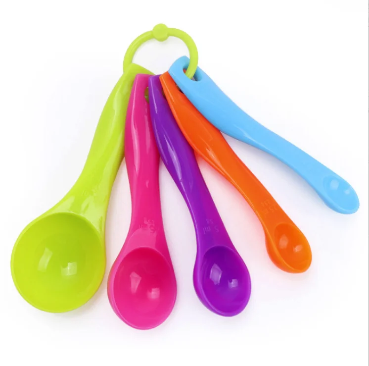Food Grade Kitchen Plastic Measure Spoons / Plastic Colorful Measuring ...