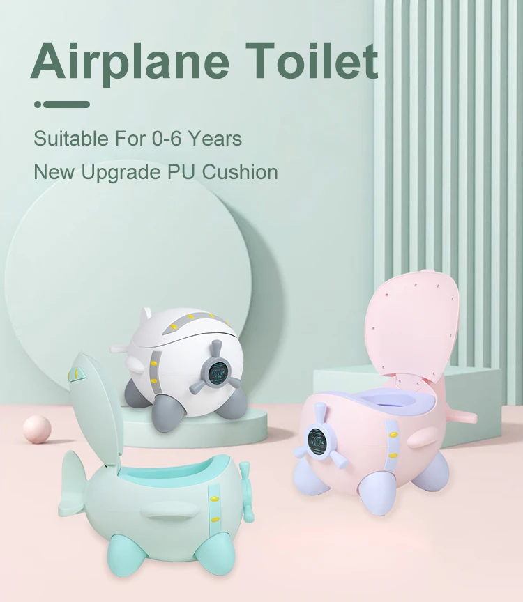 Cartoon Plane Shape Baby Potty Training Seat for Boys and Girls Toilet ...