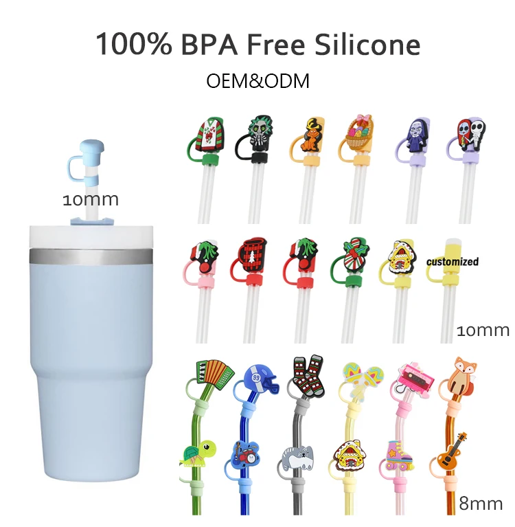 PAISEN Custom Cartoon Straw Silicone Dustproof Cover