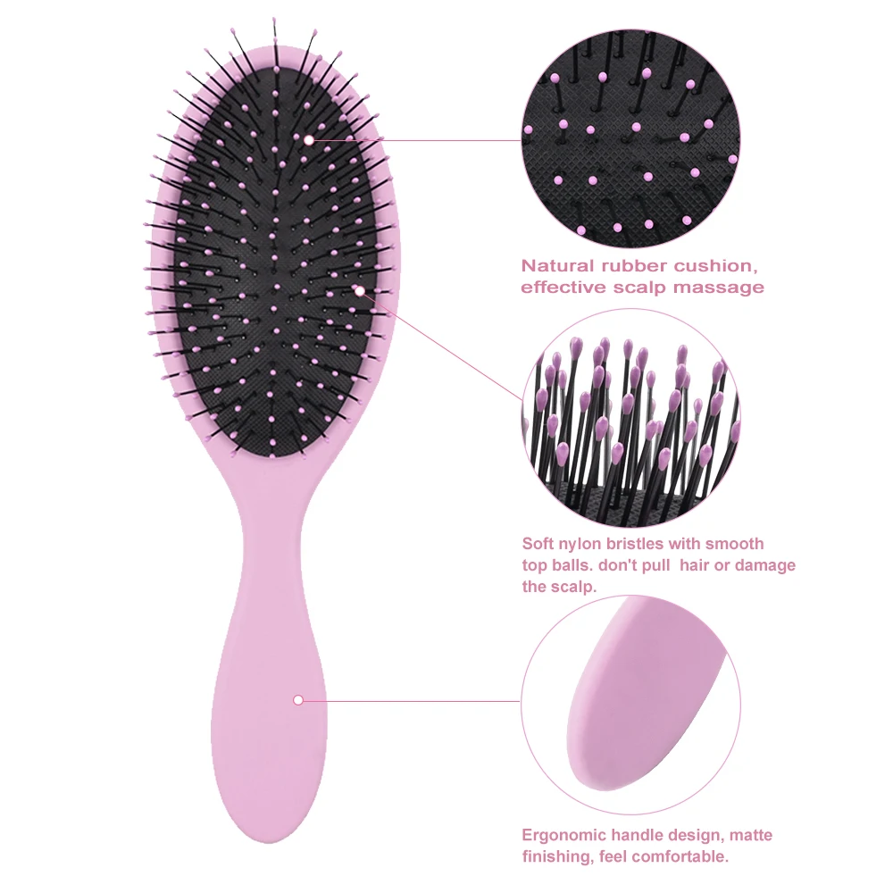 Custom Colorful Women Hair Care Brush Massager Soft Cushion