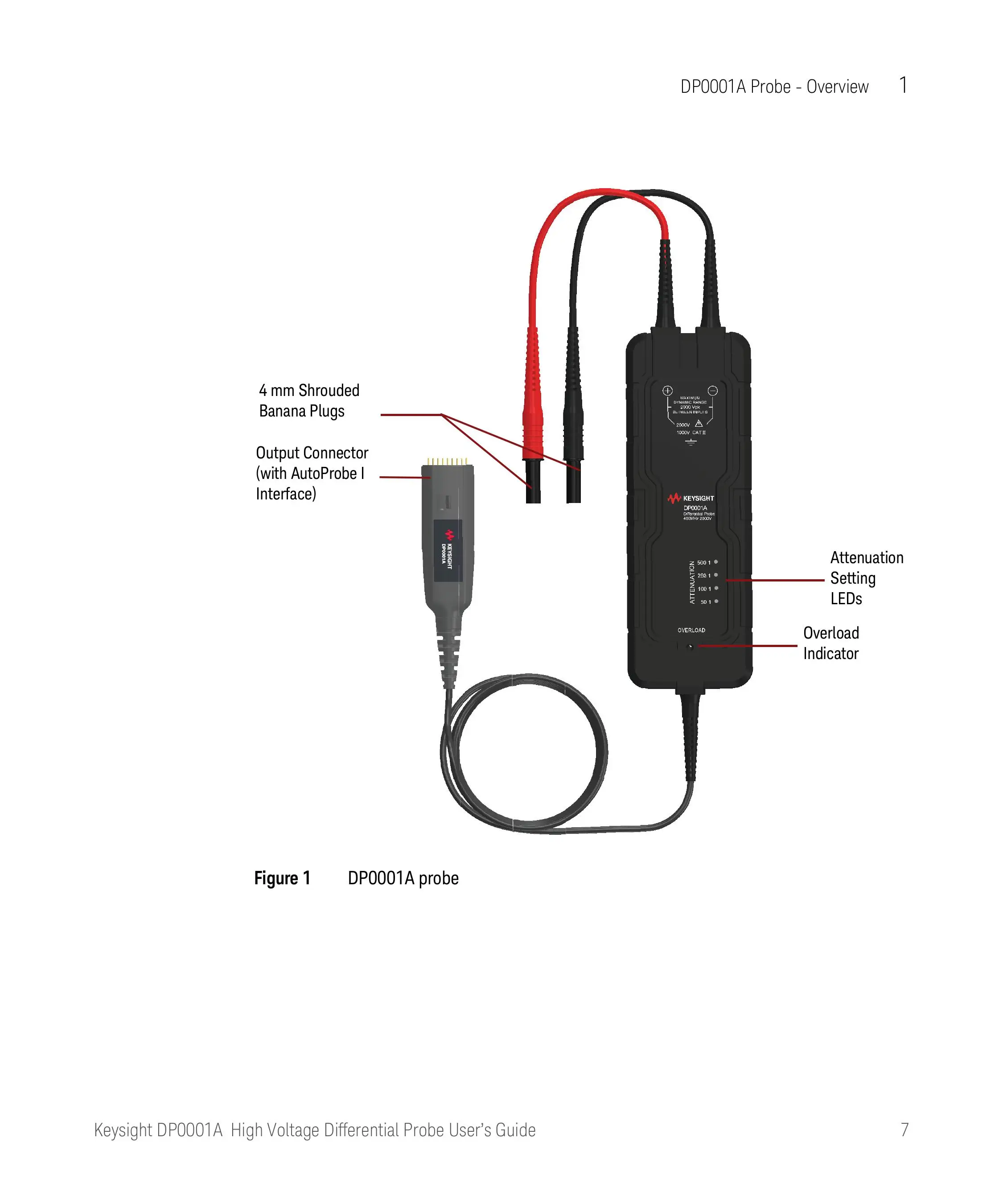 Keysight DP0010A Differential Active Lab Tester Probe, 250 MHz/42V/1.7M ...