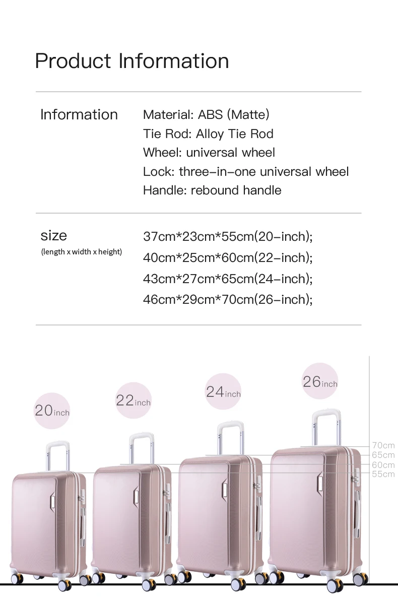 New Design Multifunction Front Opening Cover Luggage Carry-On Travel ...