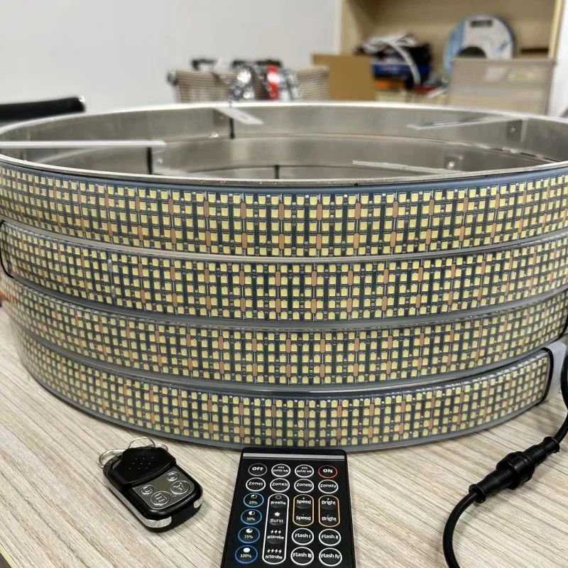 17inch 5 Row Pure White Wheel Lights For Truck Waterproof Dual Remote ...