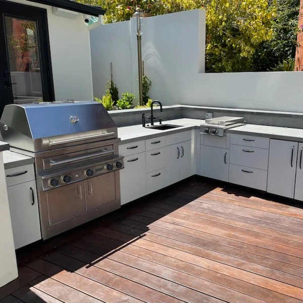 Modern Waterproof Outdoor Kitchen Cabinets 304 Stainless Steel Durable ...