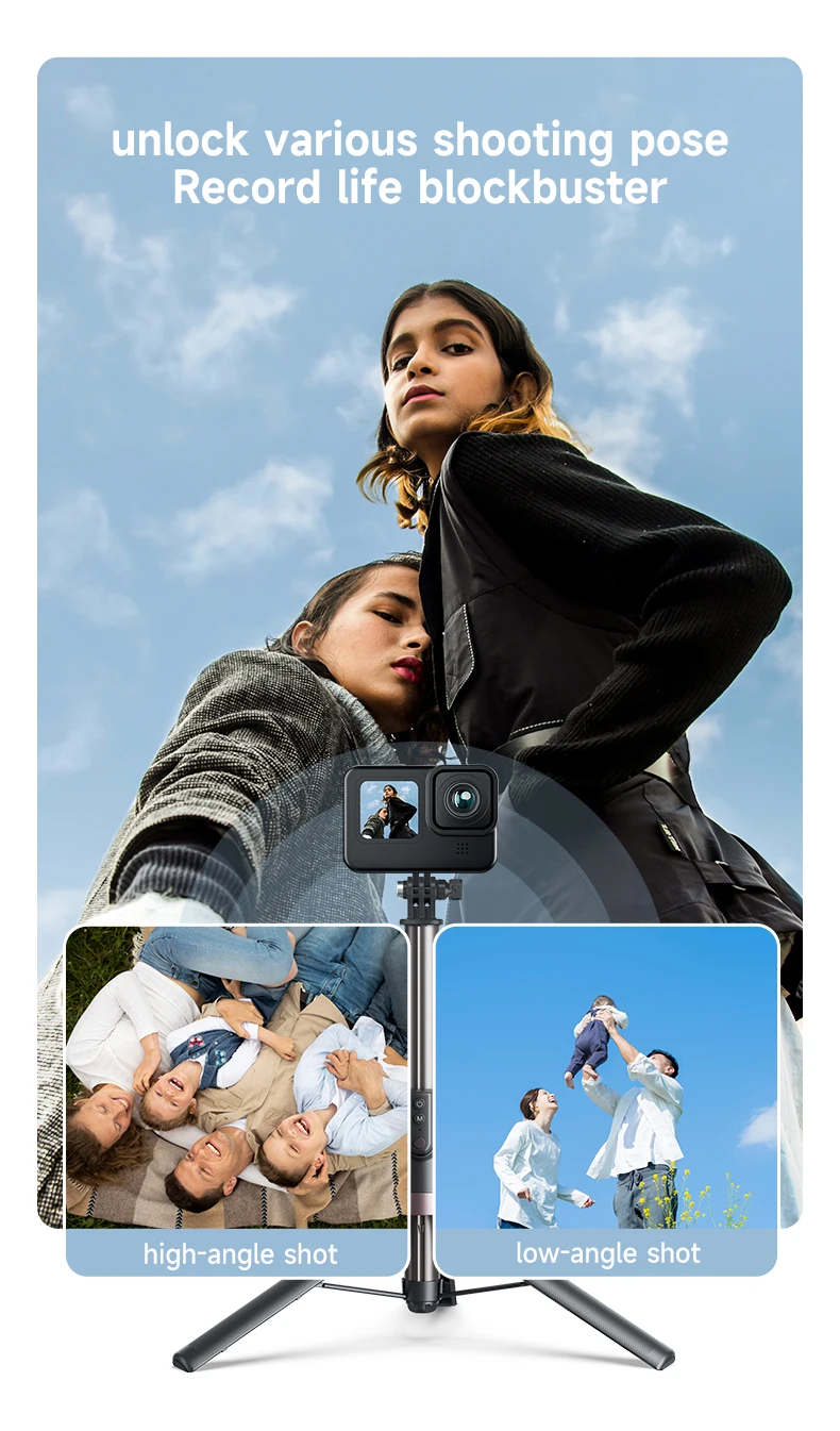 Telesin Vlogging Remote Selfie Stick - Flexible & Portable