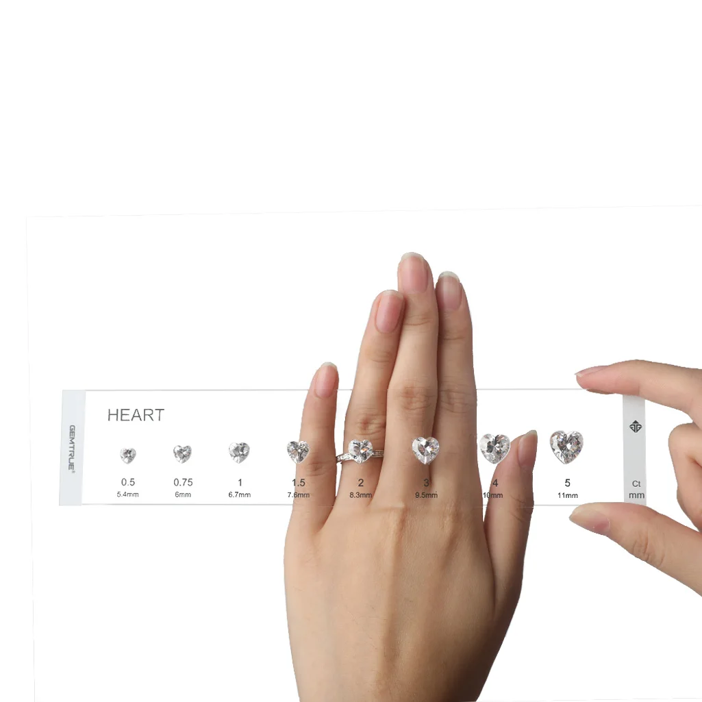 Visual Diamond Size & Shape Kit10 Shapes 3mm Acrylic 0.5ct-5ct Wooden ...