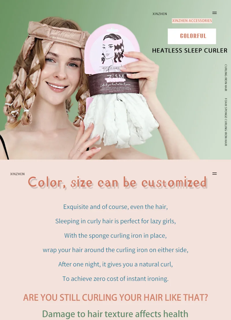 New Heatless Hair Curlers Headband Octopus No Heat Curling Rod Headband ...