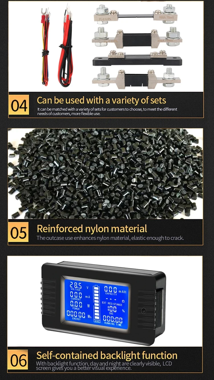 PZEM-015 0-200V 0-300A Digital Ammeter Voltmeter Wattmeter Energy Meter ...