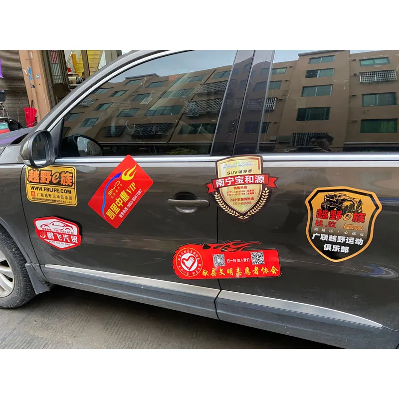 Custom Die Cut Magnetic Vehicle Bumper Magnet Reflective Optional Sign ...